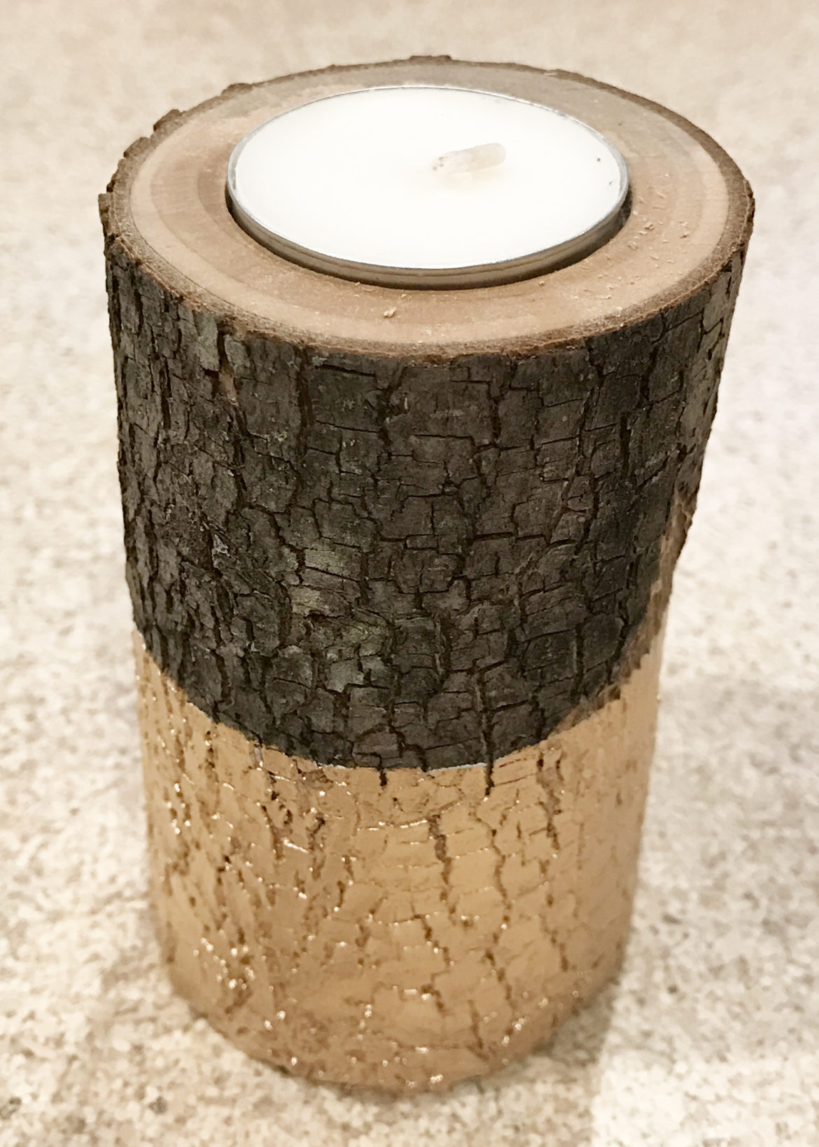 DIY log candle holder - a little kooky