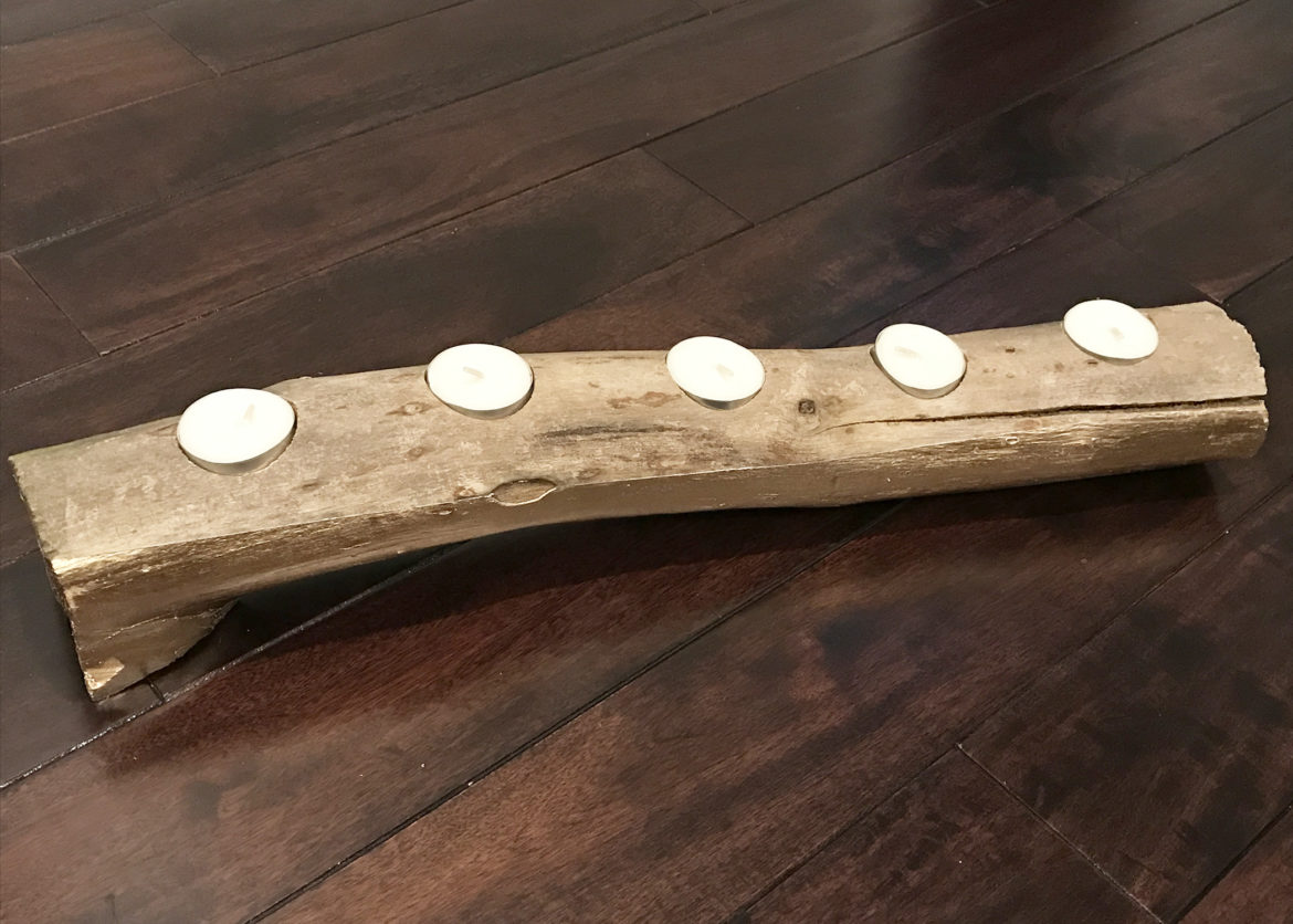 DIY log candle holder - a little kooky