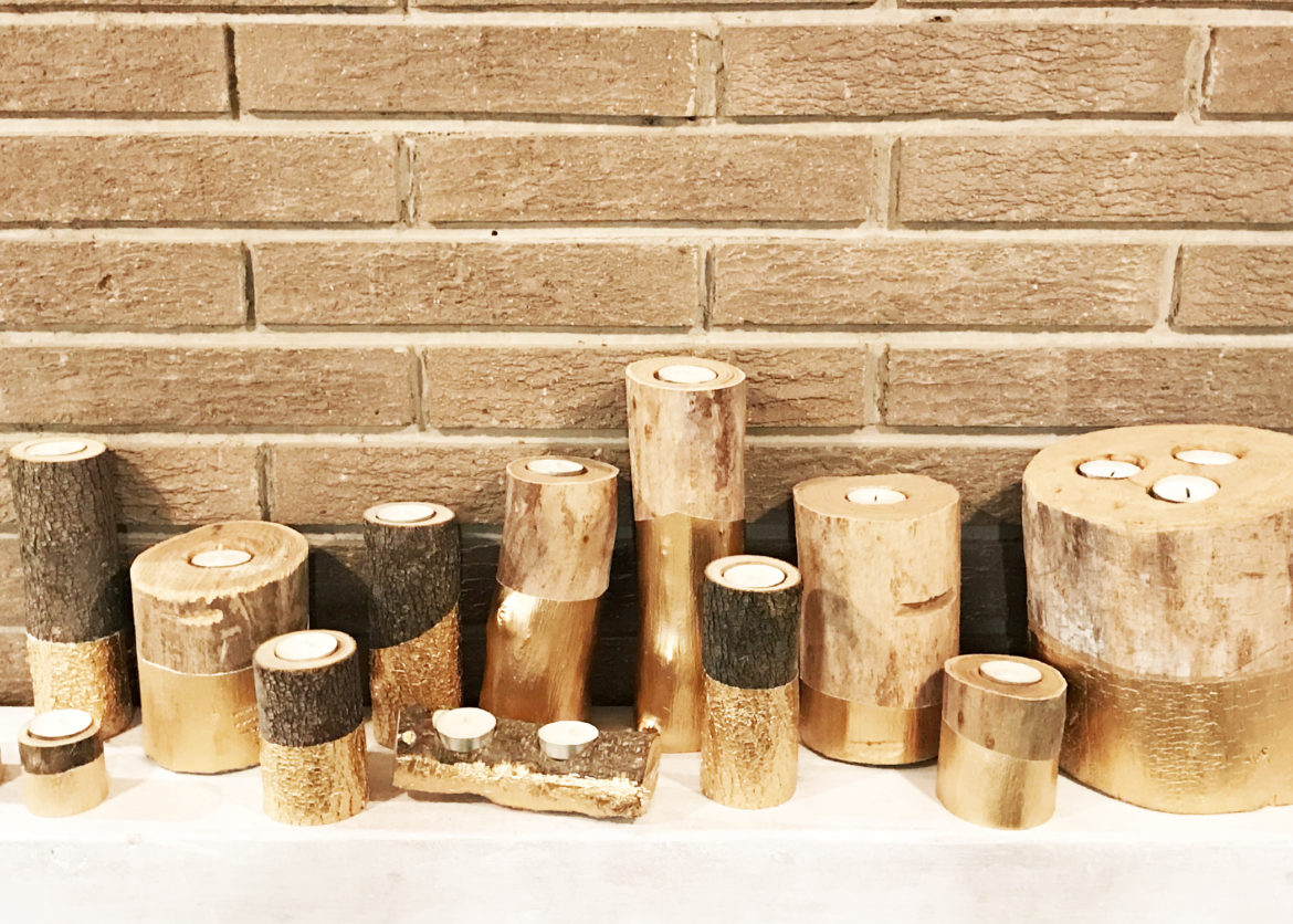DIY log candle holder - a little kooky